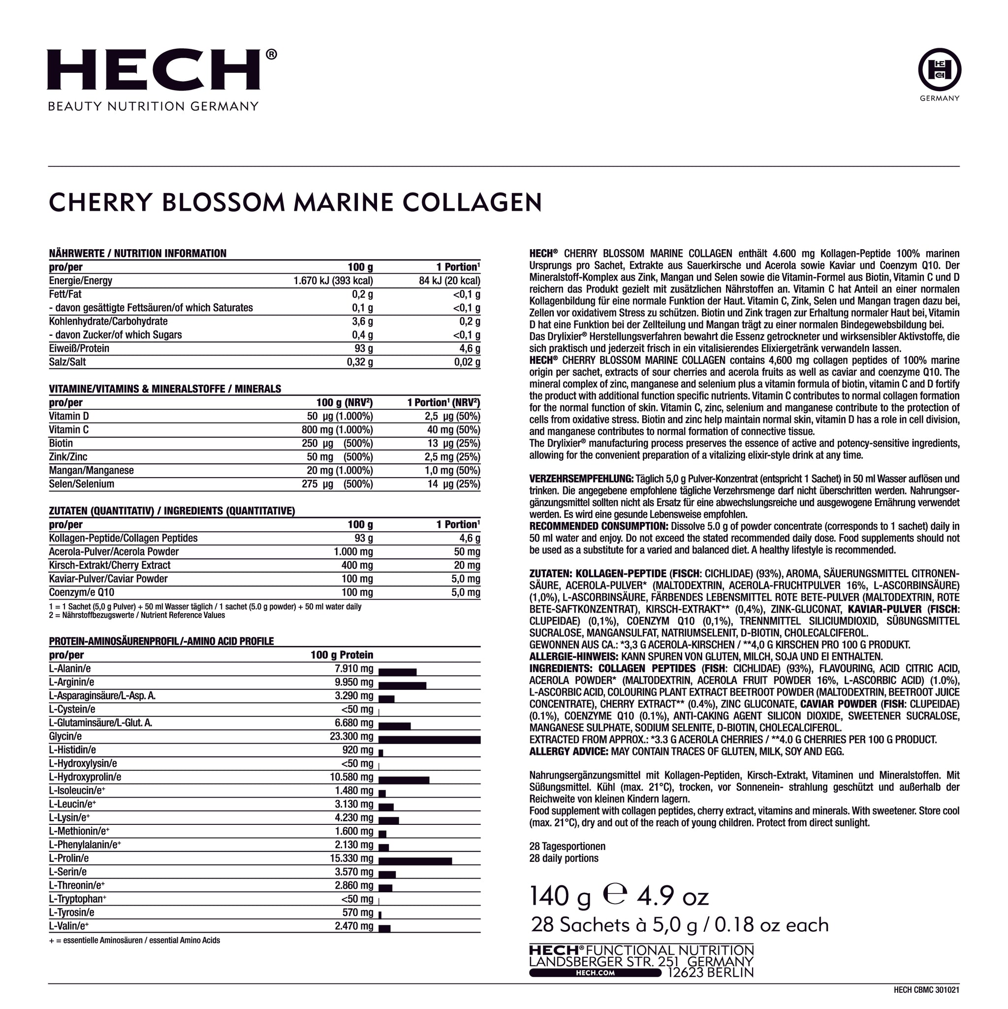 CHERRY BLOSSOM MARINE COLLAGEN 28 Sachets – HECH Functional & Beauty ...